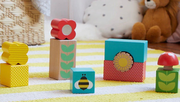 Busy Garden Wooden Activity Blocks – Curated Cradle